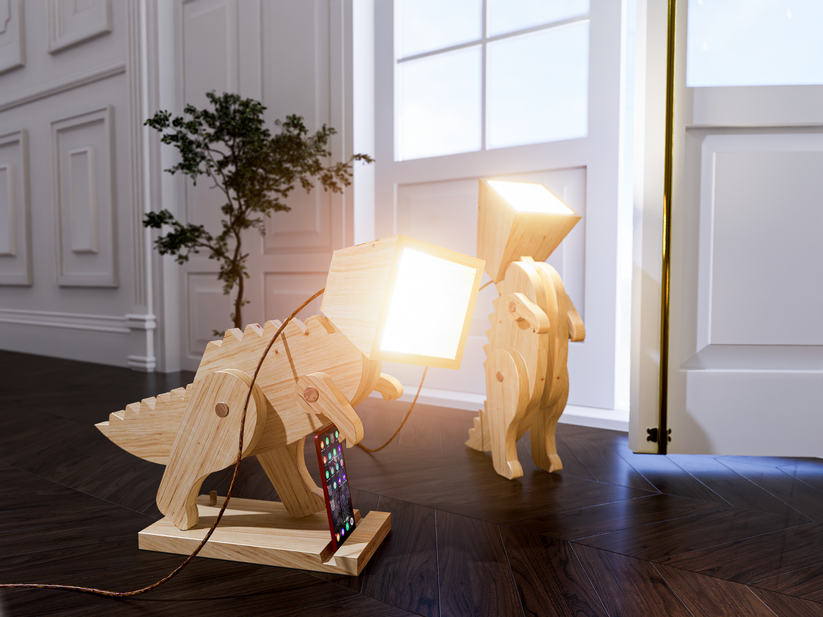 Godzilla lamp design file, printable template ,laser cut ,CNC - Loyoca ...