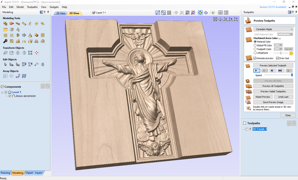 Jesus Ascension, 3D STL Model, CNC Router Engraver, Artcam, Aspire ...
